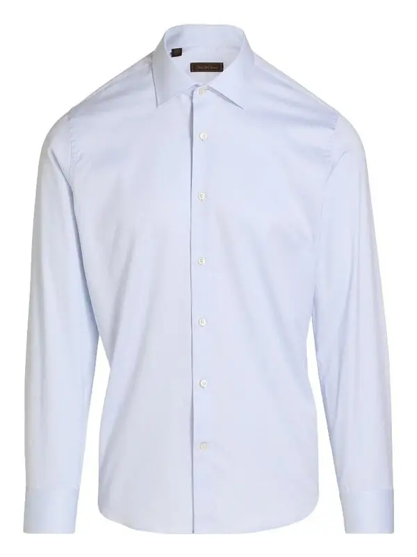 SAKS FIFTH AVENUE Collection Nailshead Cotton Shirt - Blue