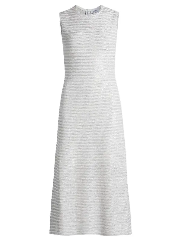 Alexander McQueen Metallic Float Stitch Midi-dress - Silver