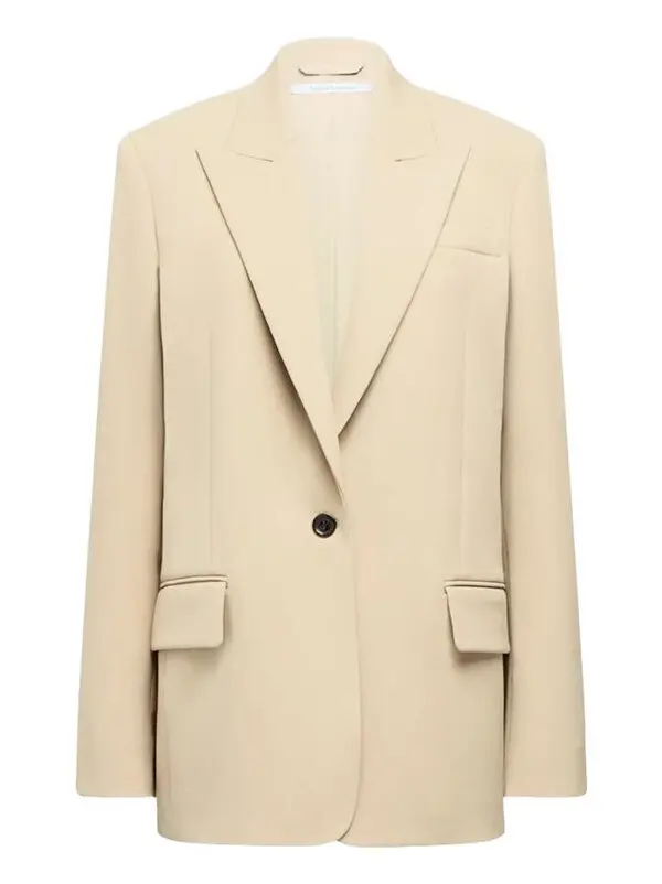 Another Tomorrow Oversized Tailored Jacket - Sand