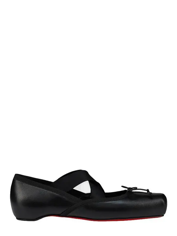 CHRISTIAN LOUBOUTIN Cassiasticina Leather Ballerinas - Black