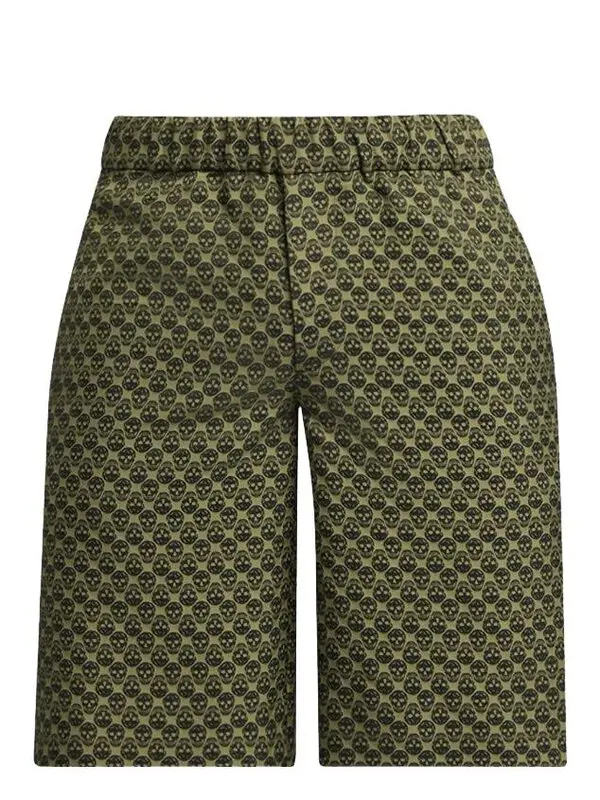 Alexander McQueen Skull Pajama Shorts - Olive