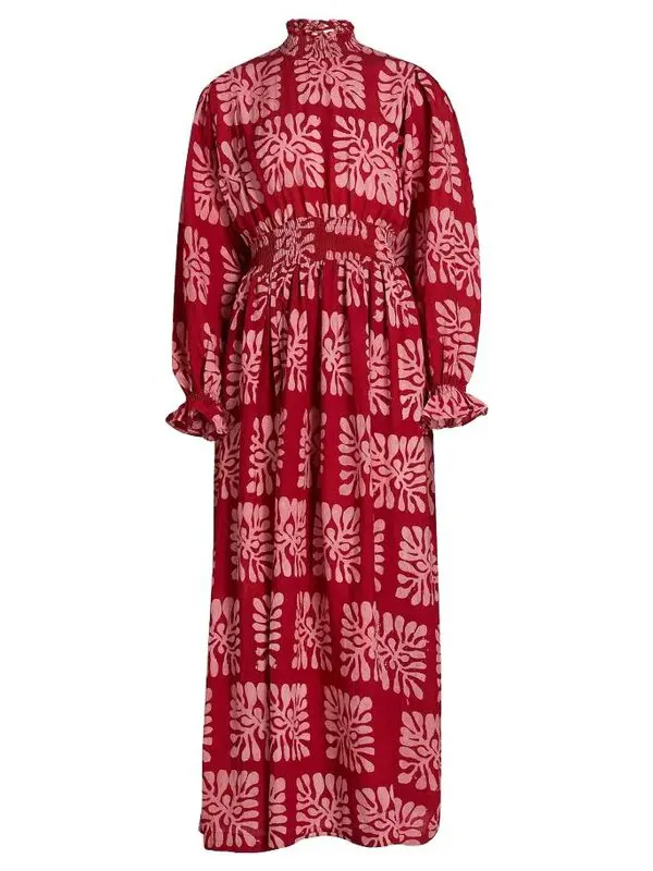 ELISAMAMA Abike Printed Maxi Dress - Red Multi