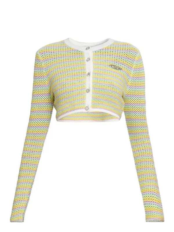 Casablanca Bourgeois Striped Crop Cardigan - Multi