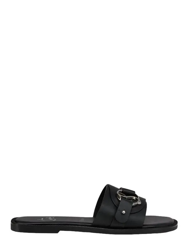 CHRISTIAN LOUBOUTIN Her In Roma Leather Mule Sandals - Black