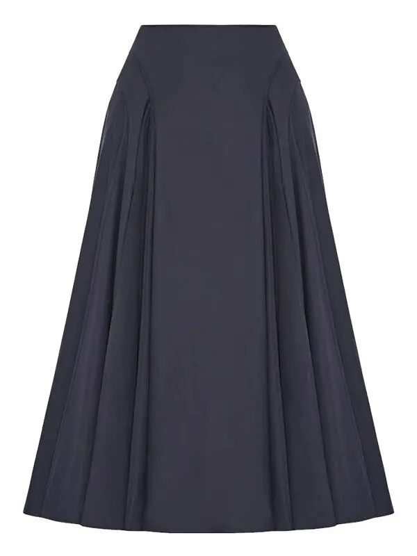 Another Tomorrow Seamed Full Maxi Skirt - Midnight