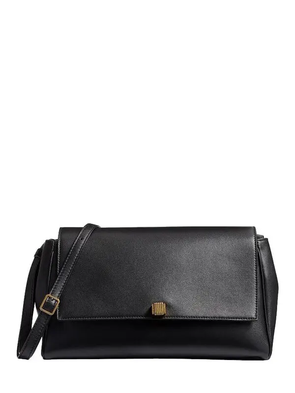 Khaite Audrey Leather Crossbody Bag - Black