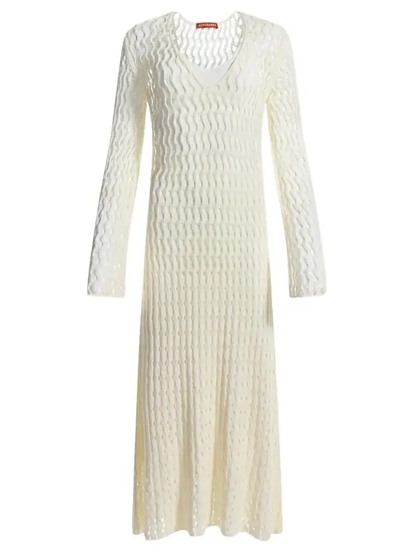 Altuzarra Jemmy V-neck Knit Maxi Dress - Ivory