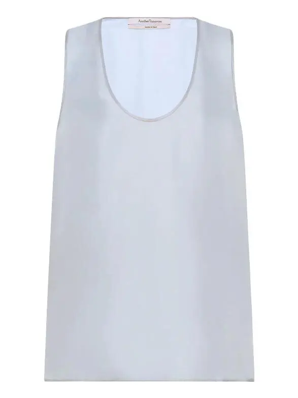 Another Tomorrow Silk Tank - Sky