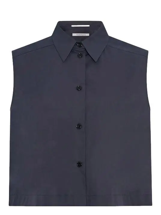 Another Tomorrow Cropped Sleeveless Shirt - Midnight