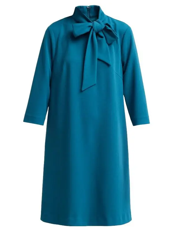Ming Wang Amica Tineck Crepe Shift Mini Dress - Deep Teal