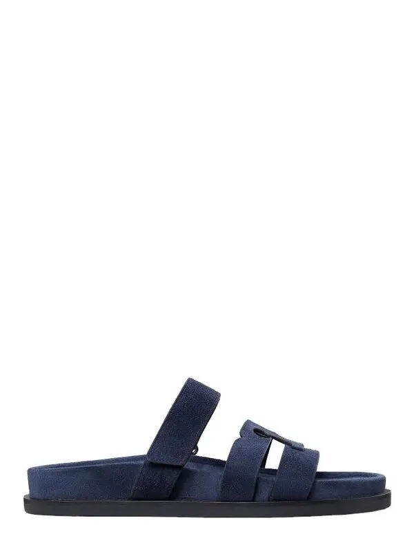 Tory Burch Ines Logo-detailed Suede Slide Sandals - New Navy