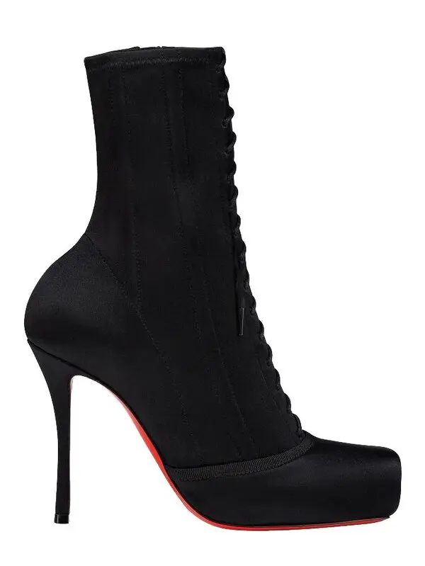 CHRISTIAN LOUBOUTIN Pavlova 100mm Booties In Crepe Satin - Black