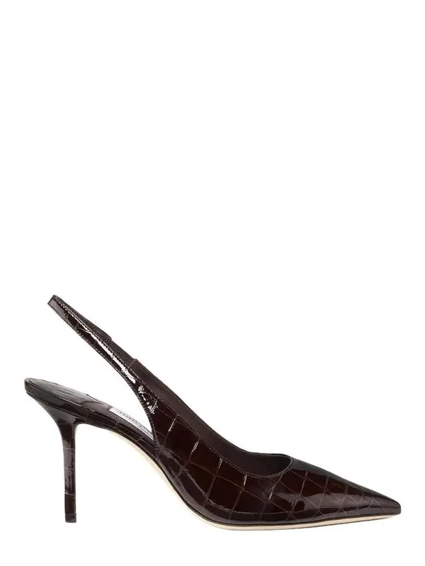 JIMMY CHOO Love 85mm Croc-embossed Leather Slingback Pumps - Sambuco