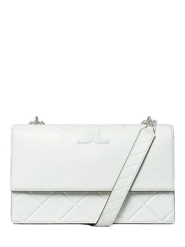 Tory Burch Fleming Convertible Leather Shoulder Bag - Blanc
