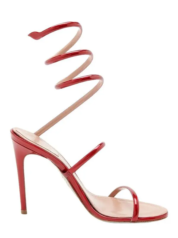 Rene Caovilla Cleo 105mm Leather Sandals - Red
