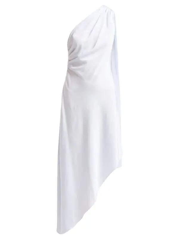 Lapointe Satin One-shoulder Midi-dress - Cloud