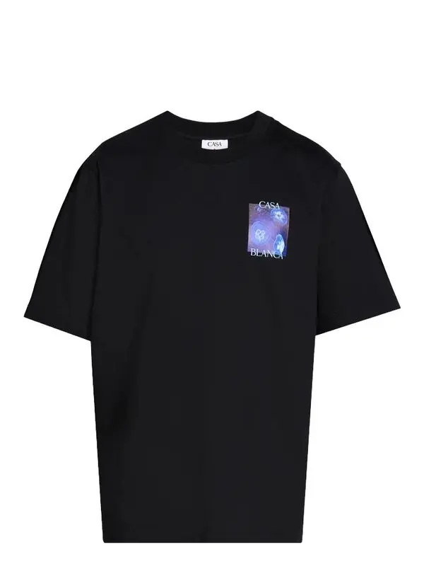 Casablanca Meduse Sportive Printed Cotton T-shirt - Black