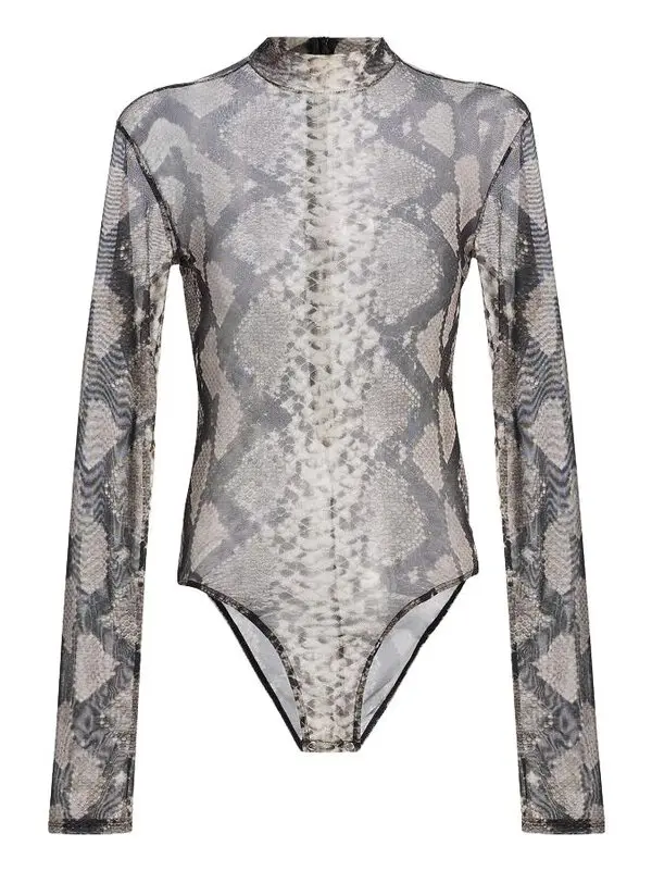 Lapointe Mesh Bodysuit - Python Print