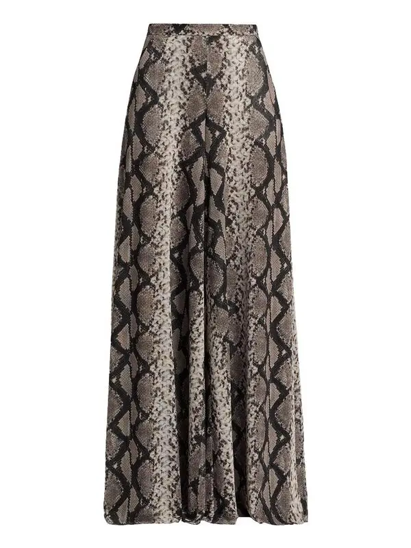 Lapointe Mesh Wide-leg Pants - Python Print