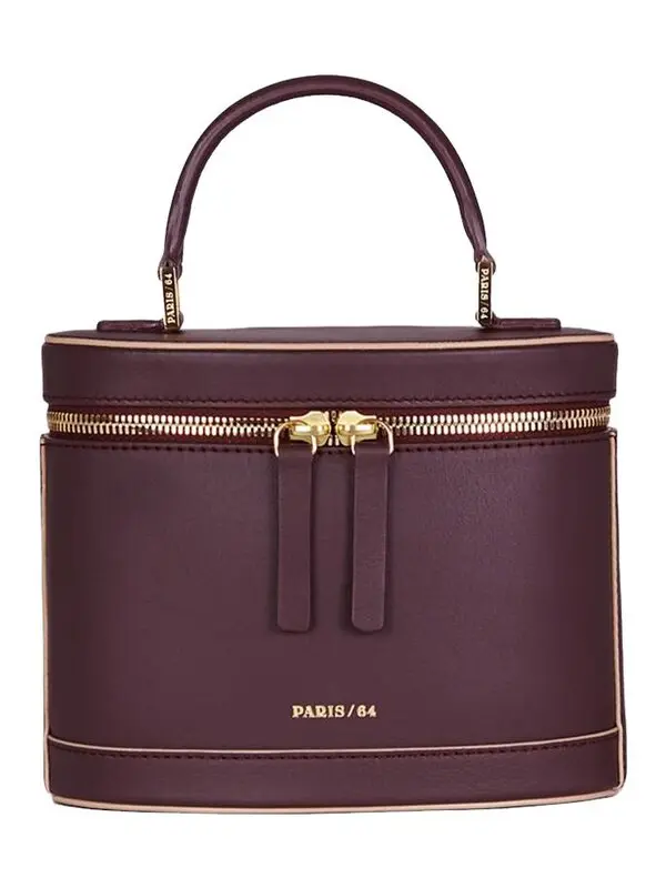 PARIS/64 Prismatic Leather Top Handle Bag - Burdeos