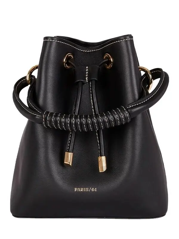 PARIS/64 Studio Leather Bucket Bag - Black