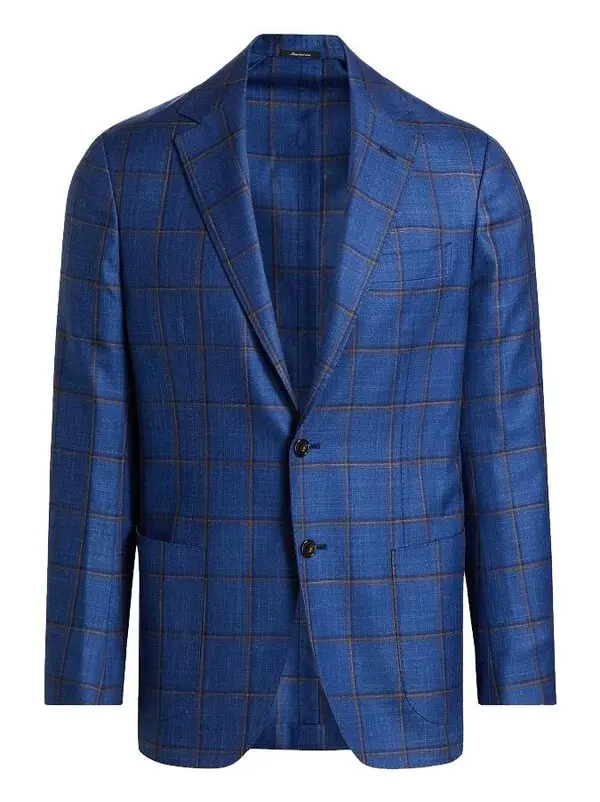 SARTORIO NAPOLI Plaid Wool-blend Sport Coat - Blue