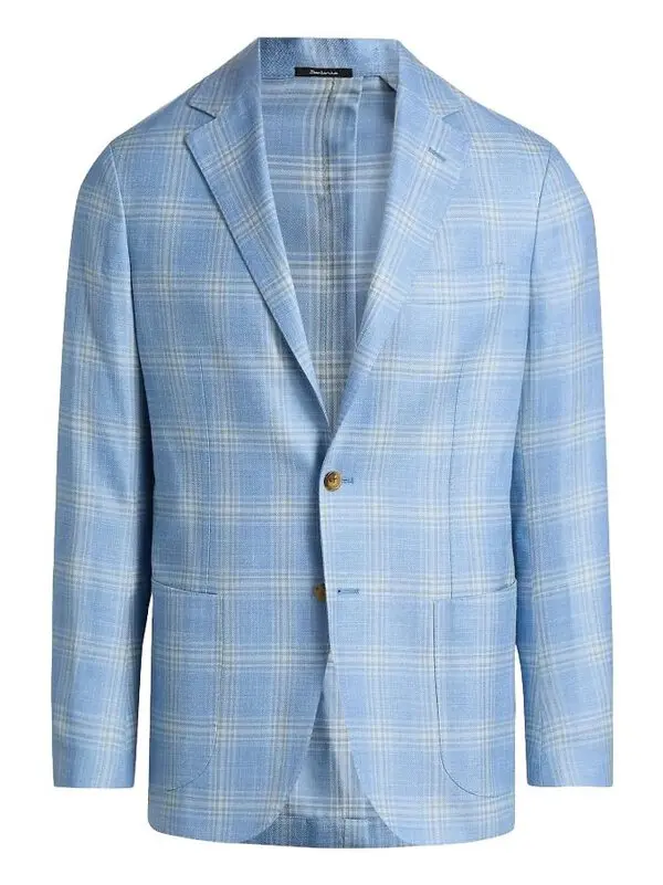 SARTORIO NAPOLI Plaid Wool-blend Sport Coat - Light Blue