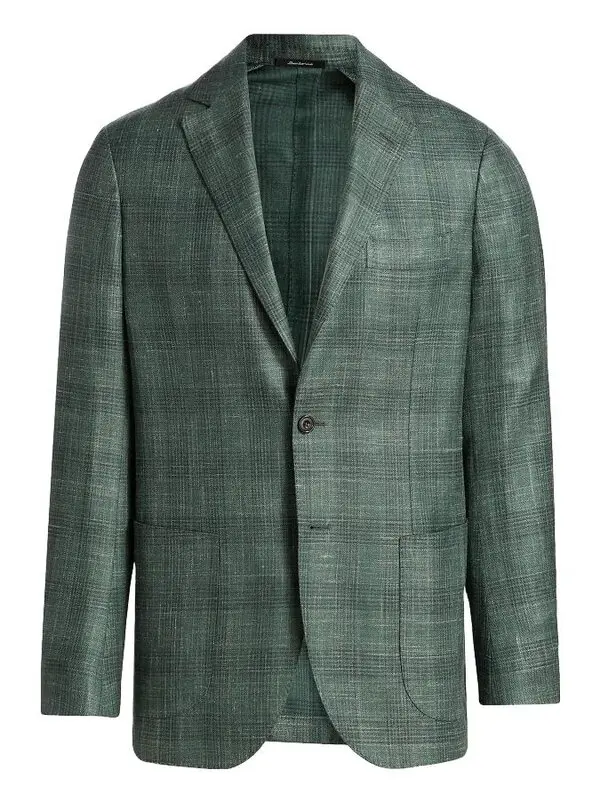 SARTORIO NAPOLI Plaid Virgin Wool-blend Sport Coat - Sage