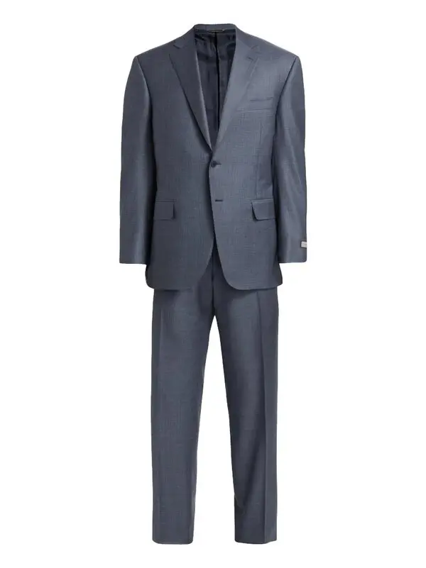 Canali Micro Houndstooth Classic-fit Wool Suit - Blue