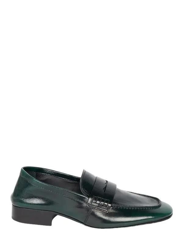 Dries Van Noten Leather Penny Loafers - Emerald
