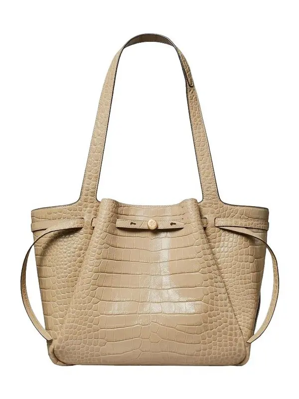 Tory Burch Romy Croc-embossed Leather Tote Bag - Ginger Leaf