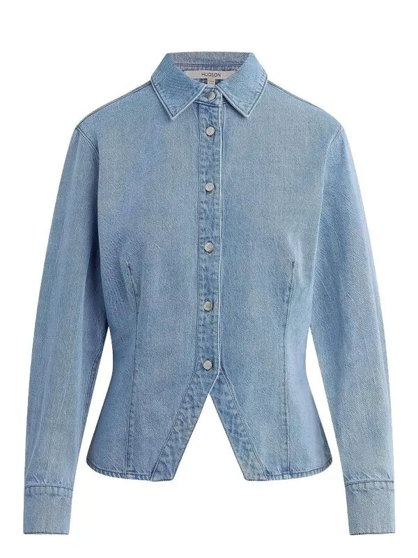 Hudson Jeans Split Hem Button-front Denim Shirt - Pools