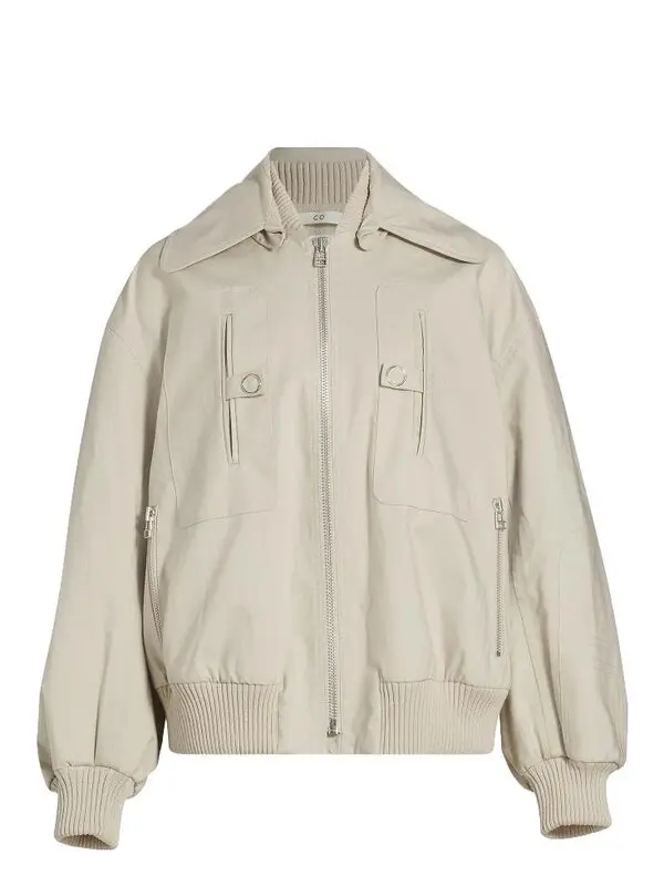 Co Gathered Tton Bomber Jacket - Beige