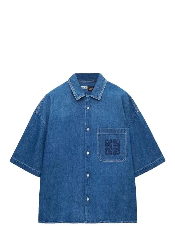 Loewe X Paula's Ibiza Denim Short-sleeve Shirt - Light Blue