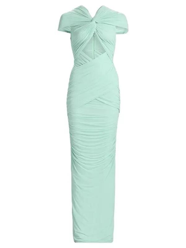 Ronny Kobo Nasha Ruched Sheath Maxi Dress - Fern