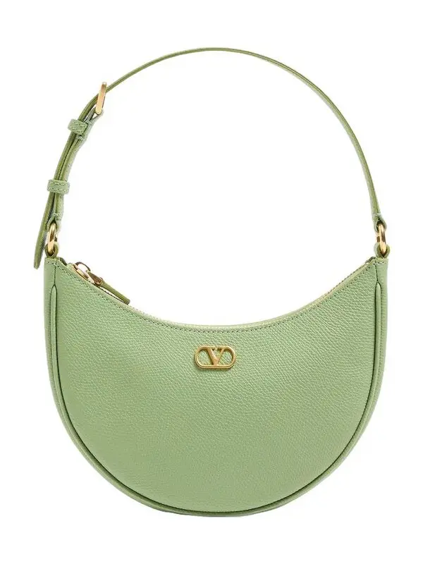 Valentino Garavani Hobo Bag In Grainy Calfskin - Mint
