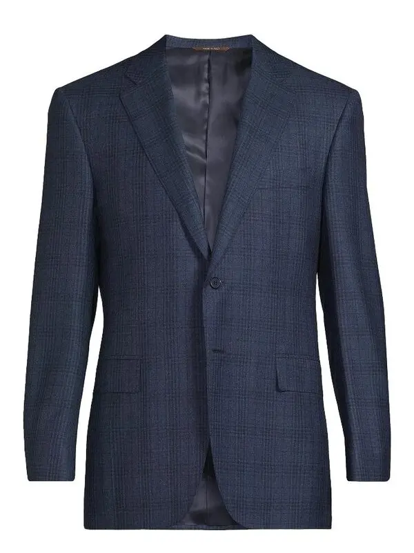 Canali Siena Plaid Classic-fit Sportcoat - Blue