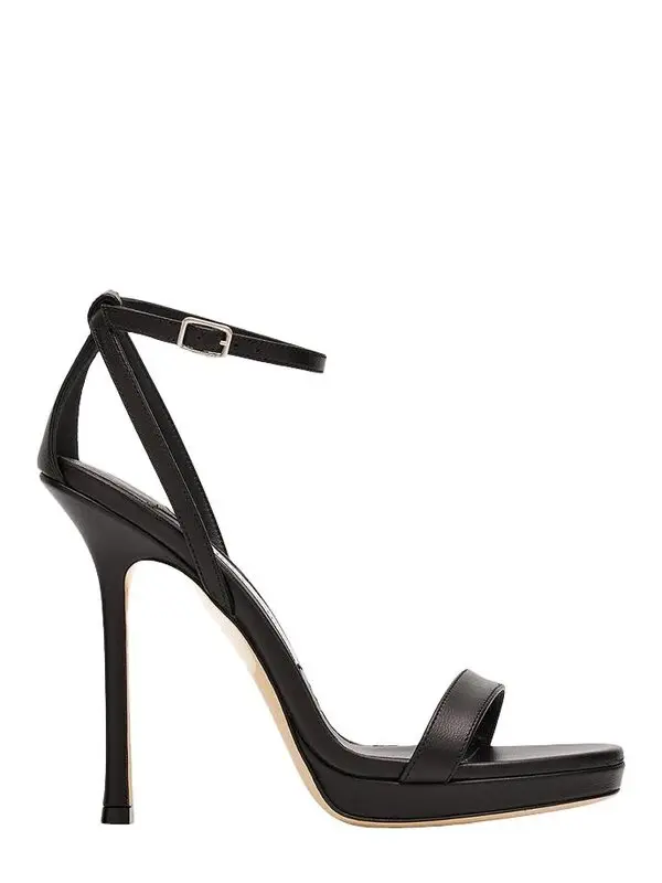 JIMMY CHOO Moza 120mm Leather Sandals - Black