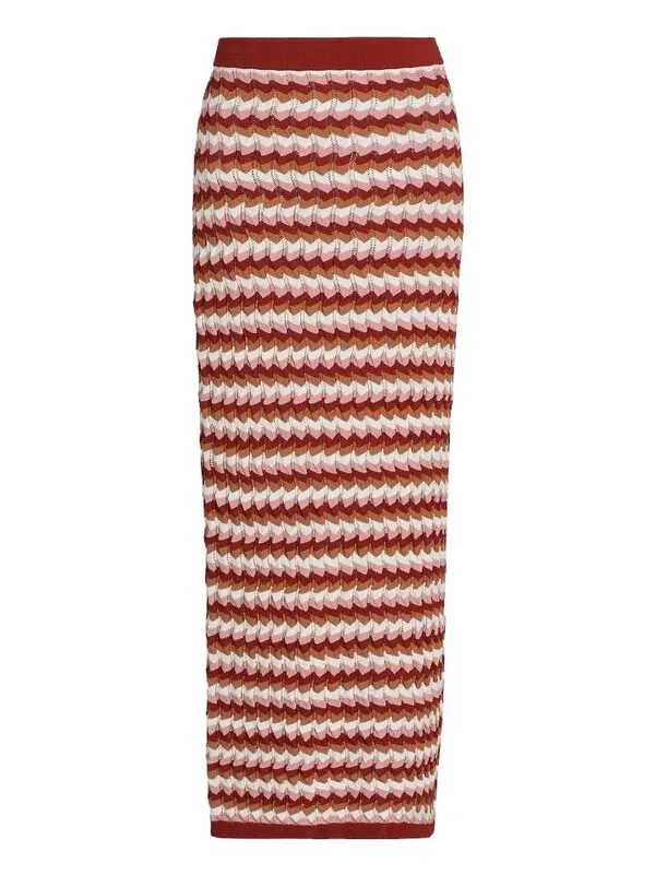 Ronny Kobo Drake Knit Midi-skirt - Rust Combo