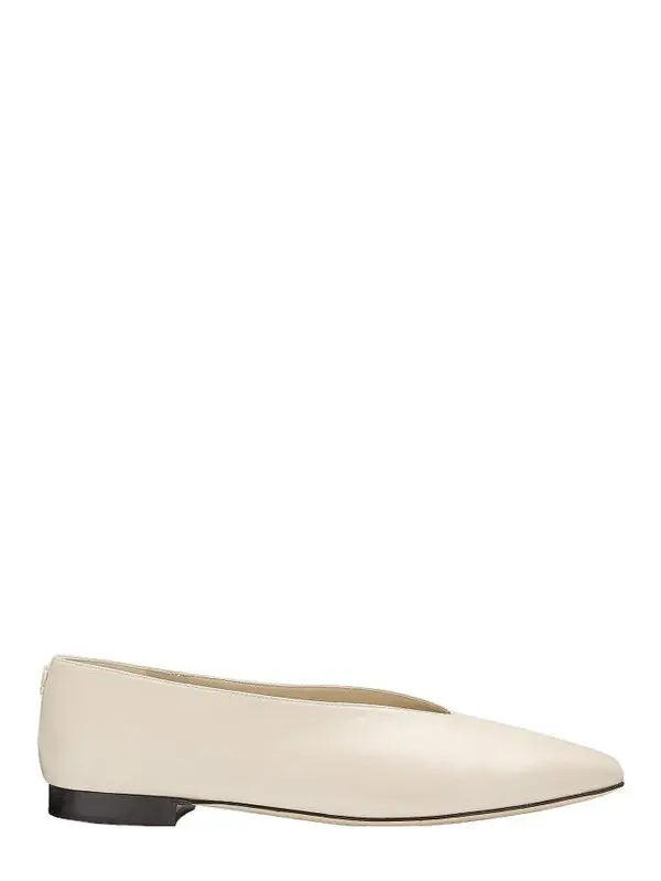 JIMMY CHOO Margot Shiny Leather Ballet Flats - Bone