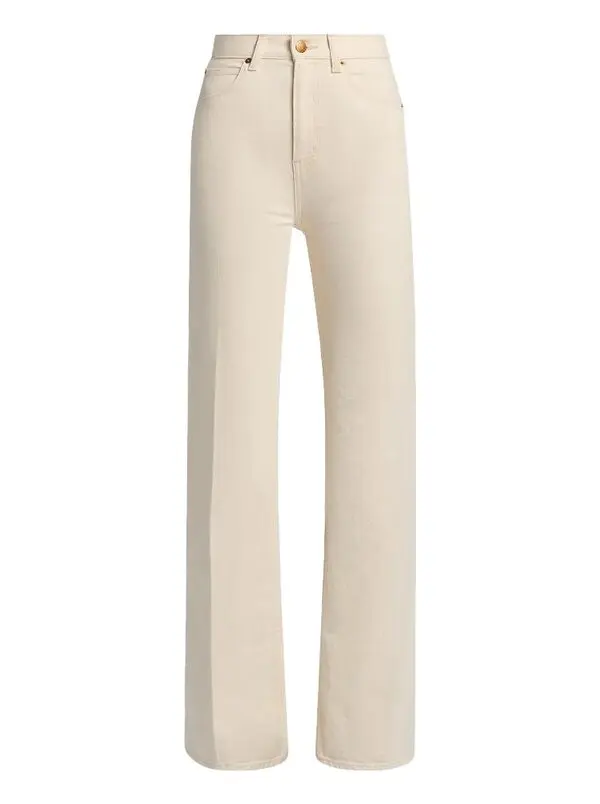 JAMIE HALLER The Crease Bootcut Jeans - Ecru