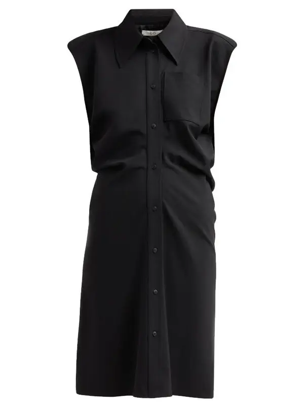 Co Banana Cut Wool Shirtdress - Black