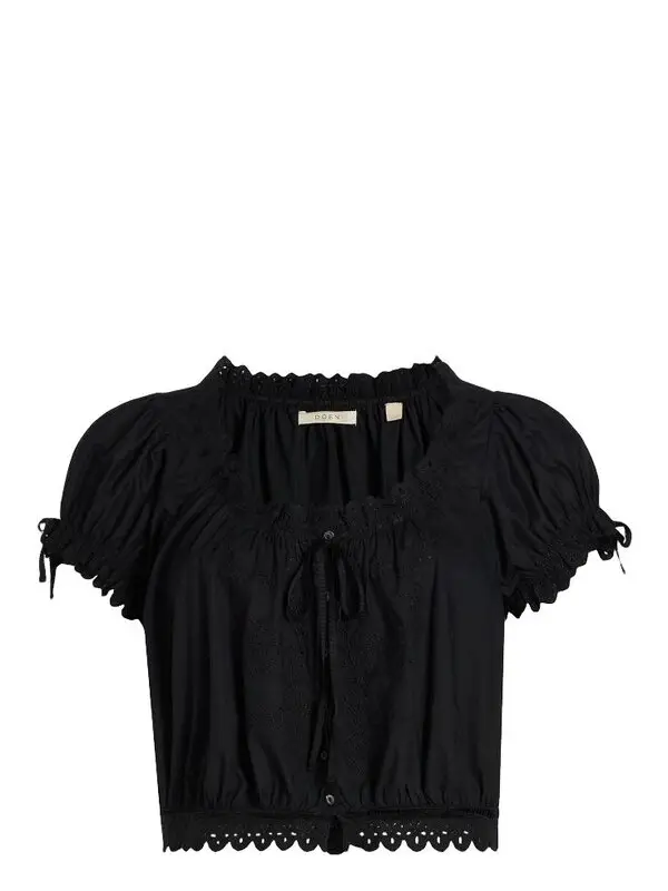 DÔEN Nera Eyelet Blouse - Black