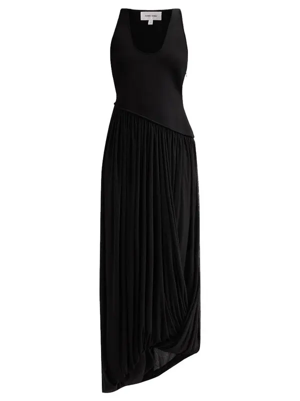 Ronny Kobo Meyer Asymmetric Midi Dress - Black