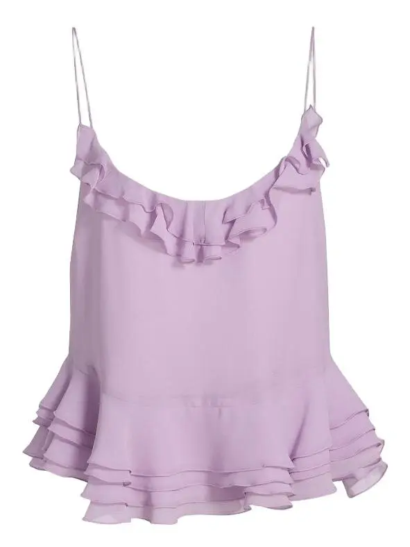 Ronny Kobo Meritta Ruffled Chiffon Top - Hydrangea