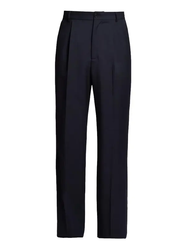 Dries Van Noten Penrud Wool-mohair Straight-leg Pants - Black