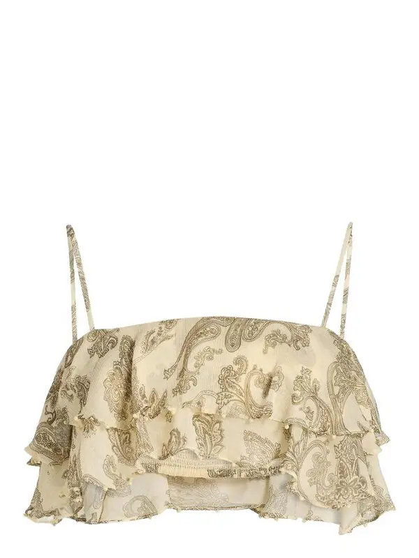 Hemant & Nandita Paisley Tiered Ruffled Top - Multi