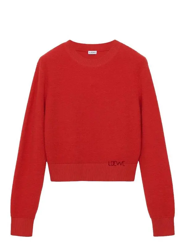 Loewe Stitch Logo Wool Sweater - Red
