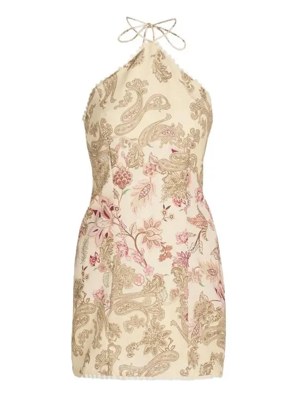 Hemant & Nandita Paisley Cotton-linen Sheath Minidress - Multi