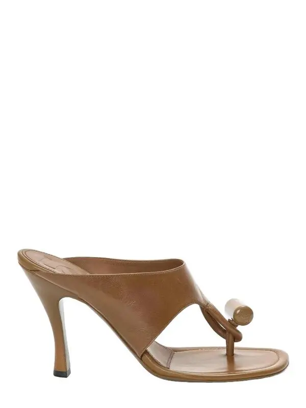 Loewe 90mm Toggle Thong Leather Sandals - Oak